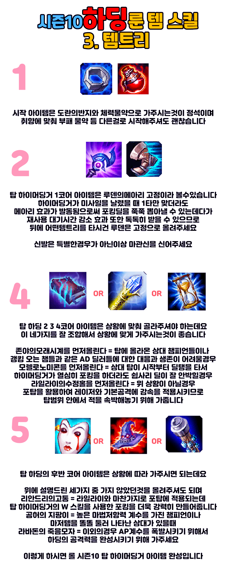롤 시즌10 탑 하이머딩거 룬 아이템 스킬트리 공략 정복자 하딩 템트리 리그오브레전드 네이버 블로그